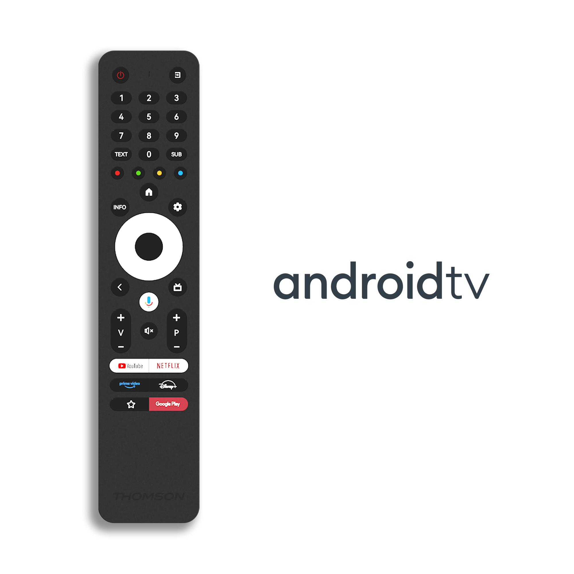 Thomson Remote Control for Android TV | Black | RC112A